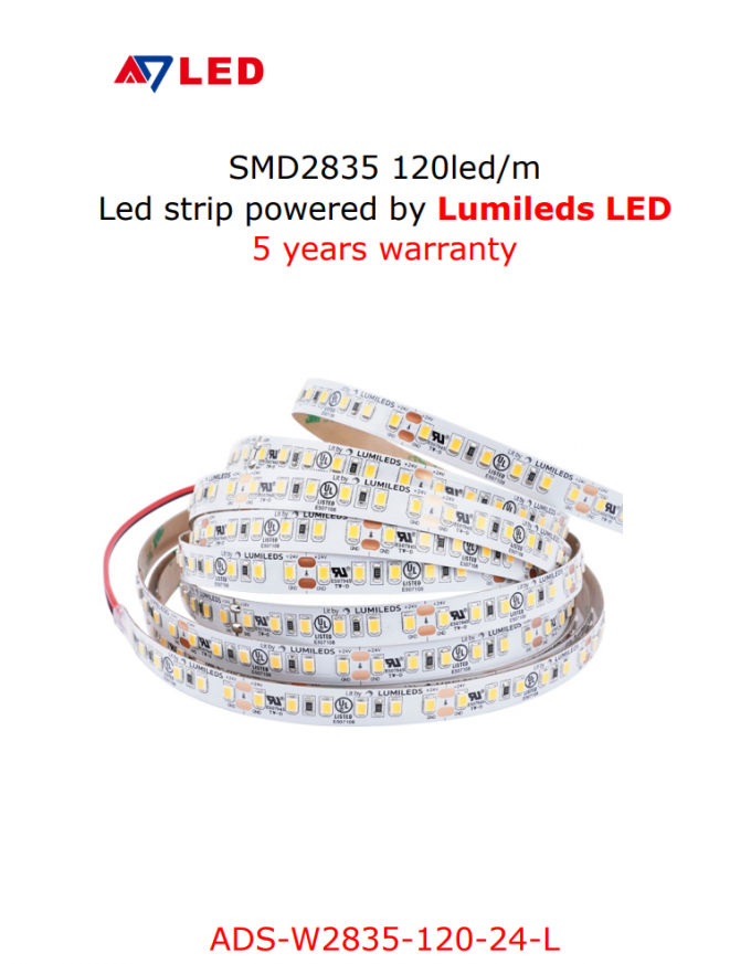High CRI LED Strip Lights Lumileds SMD 2835 LED Strip Light 120 LEDs