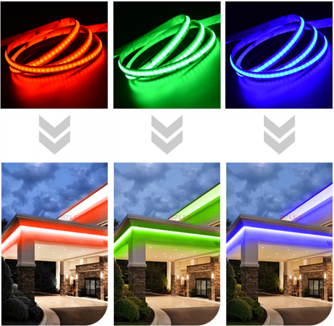 5 Meter Full Color High LED Density DC12V 630LEDs/M RGB COB LED Strip ...