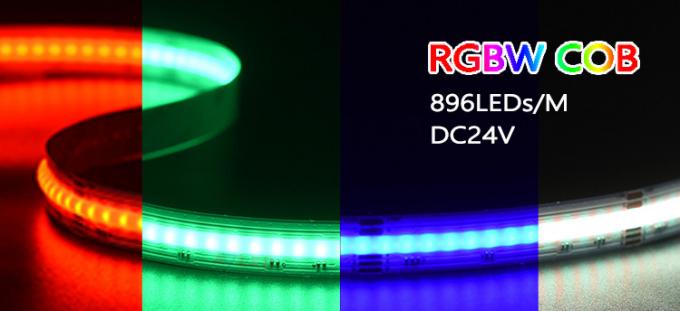 RGBWW RGBW COB LED Strip Dotless Addressable Smart Multi Color 24V Outdoor Waterproof