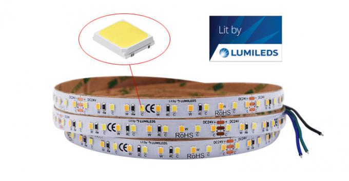 Outdoor Tunable White LED Strip Lights Addressable CCT 2835 Lumileds 120 LED Per Meter
